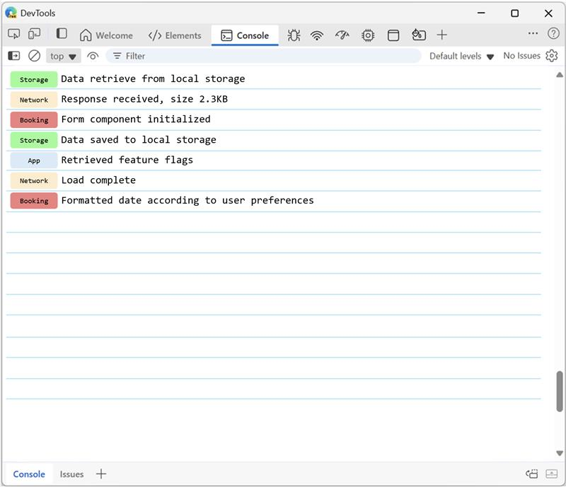 DevTools contextual logging with console.context() | MSEdgeExplainers