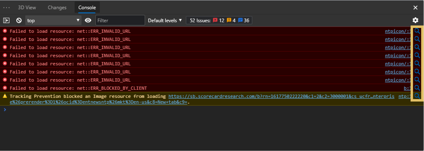 Search the Console for Errors | MSEdgeExplainers